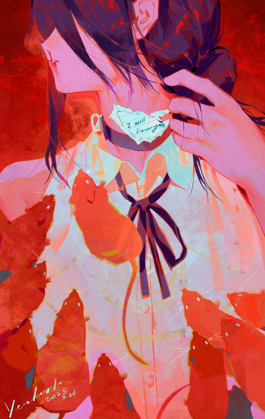 Safebooru - 1girl absurdres black choker black hair blood chainsaw man choker commentary highres ...