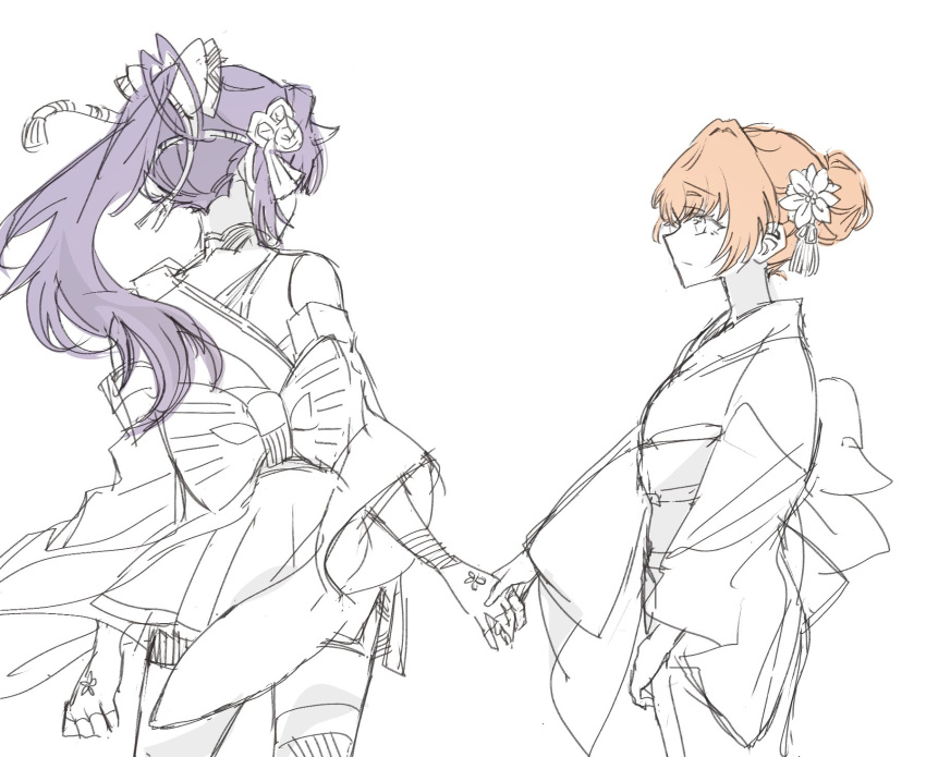 Safebooru - 2girls alternate species alternate universe cerise bouquet closed mouth commentary ...