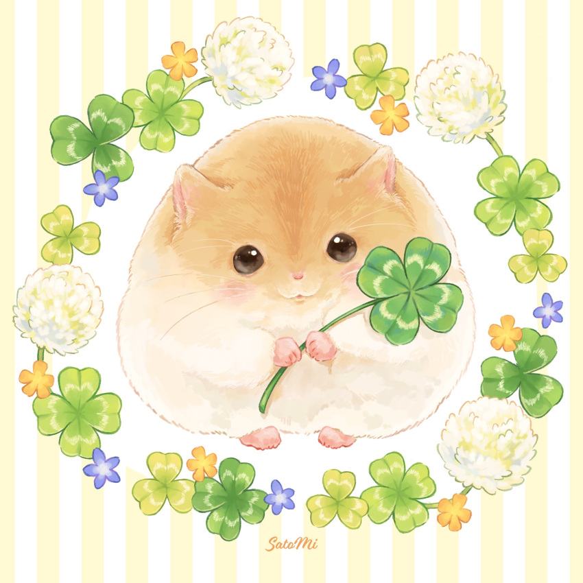 Safebooru - animal animal focus blush brown eyes clover commentary ...