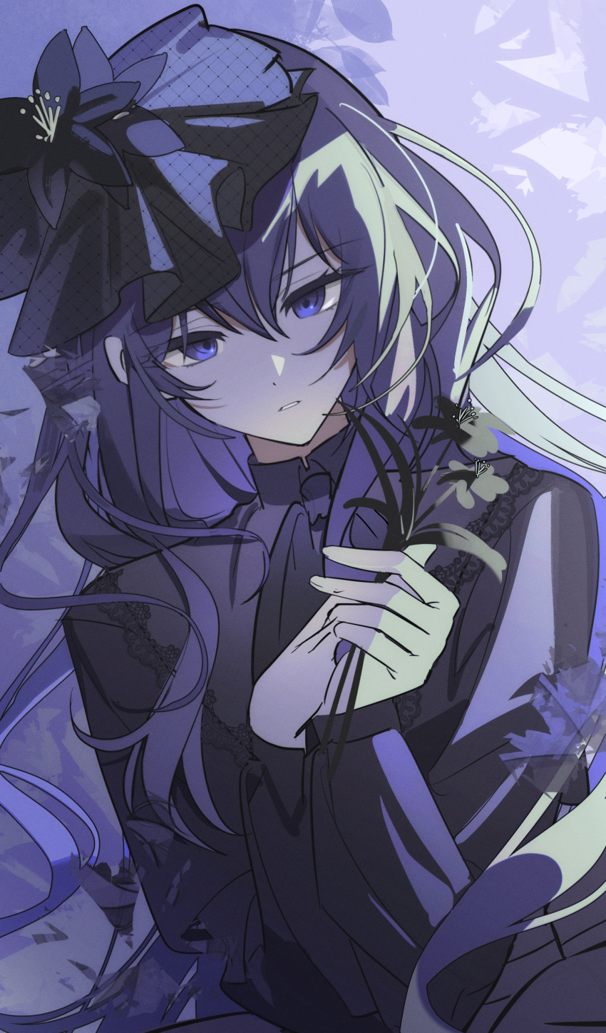 Safebooru - 1girl absurdres asahina mafuyu black dress black flower ...