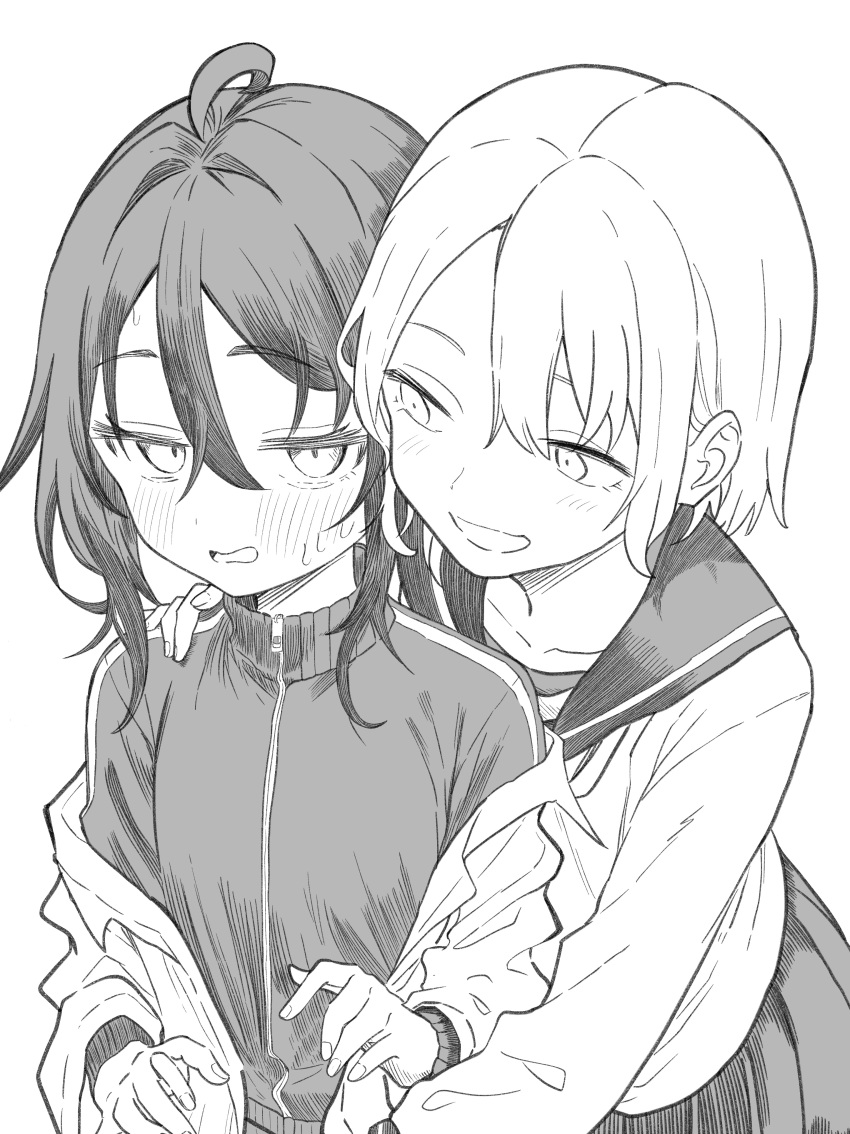 Safebooru - 2girls absurdres black hair blonde hair blush character request commentary request ...