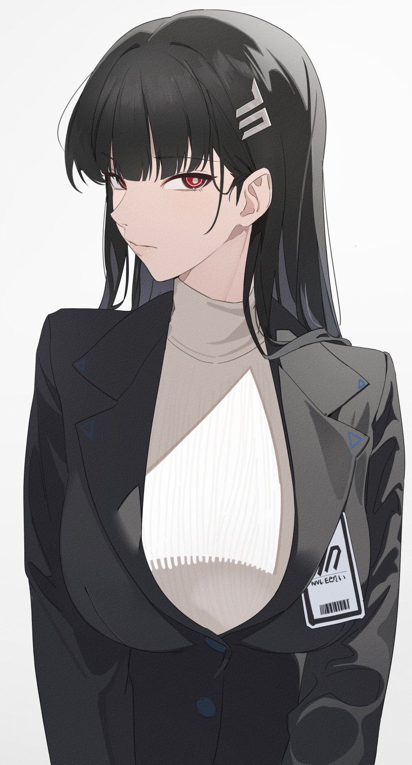 Safebooru - 1girl absurdres black hair black jacket blazer blue archive breasts closed mouth ...