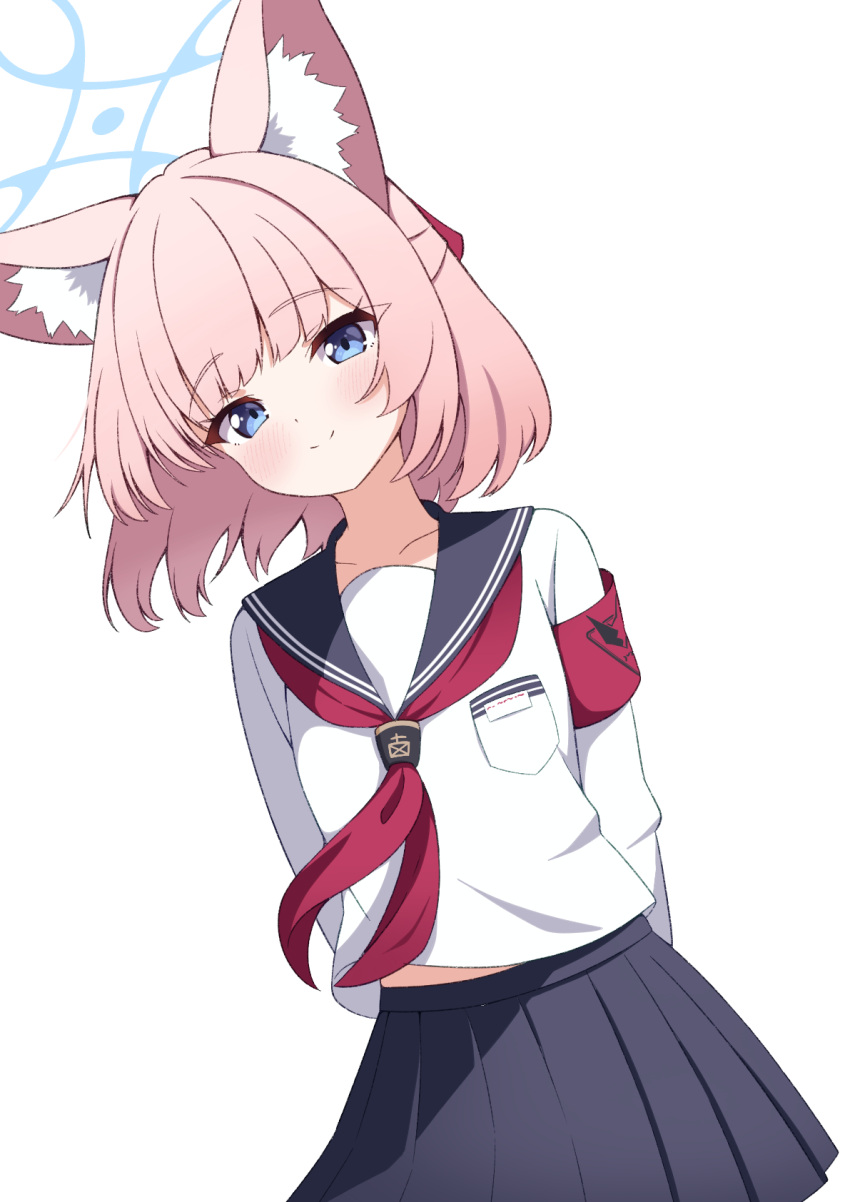Safebooru - 1girl animal ear fluff animal ears arms behind back blue archive blue eyes blue ...