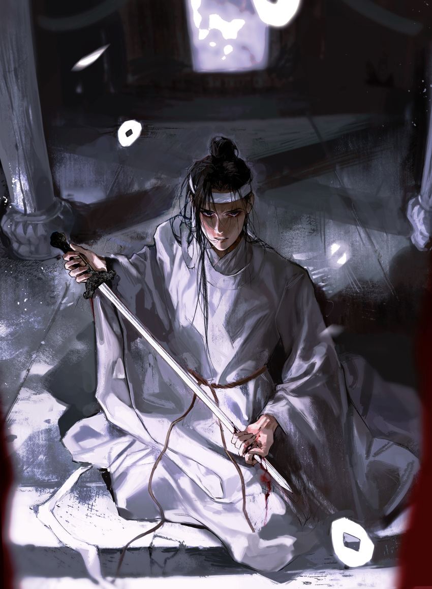 Safebooru - 1boy absurdres black eyes black hair blood blood on hands chinese clothes chinese ...