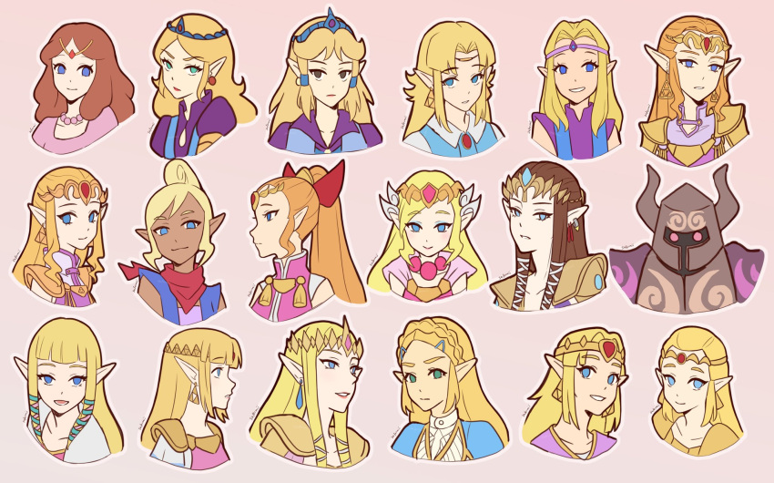 Safebooru - 6+girls armor blonde hair blue eyes blunt bangs brown hair ...