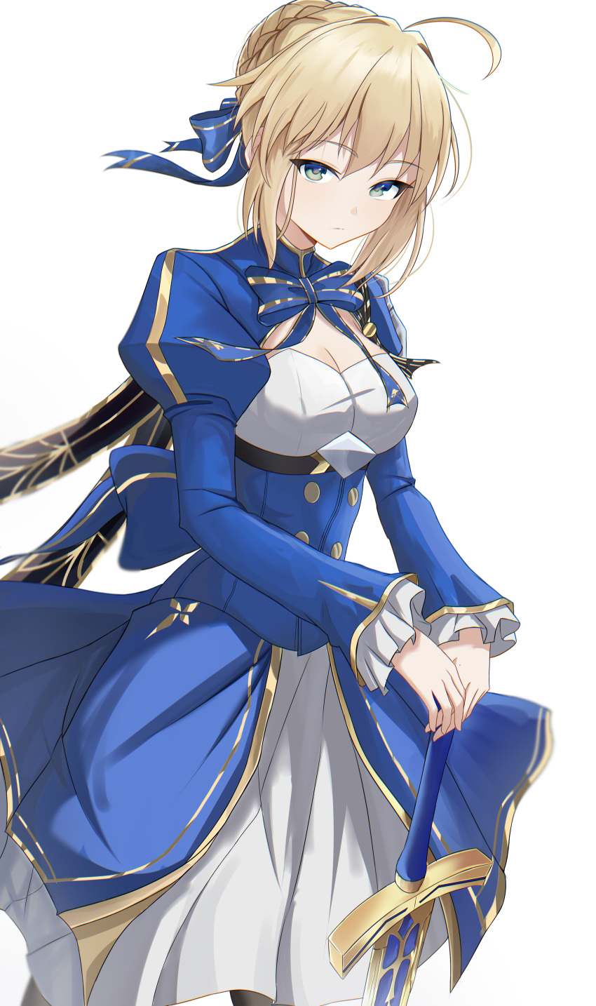 Safebooru - 1girl absurdres ahoge armor artoria pendragon (fate) black boots blonde hair blue ...