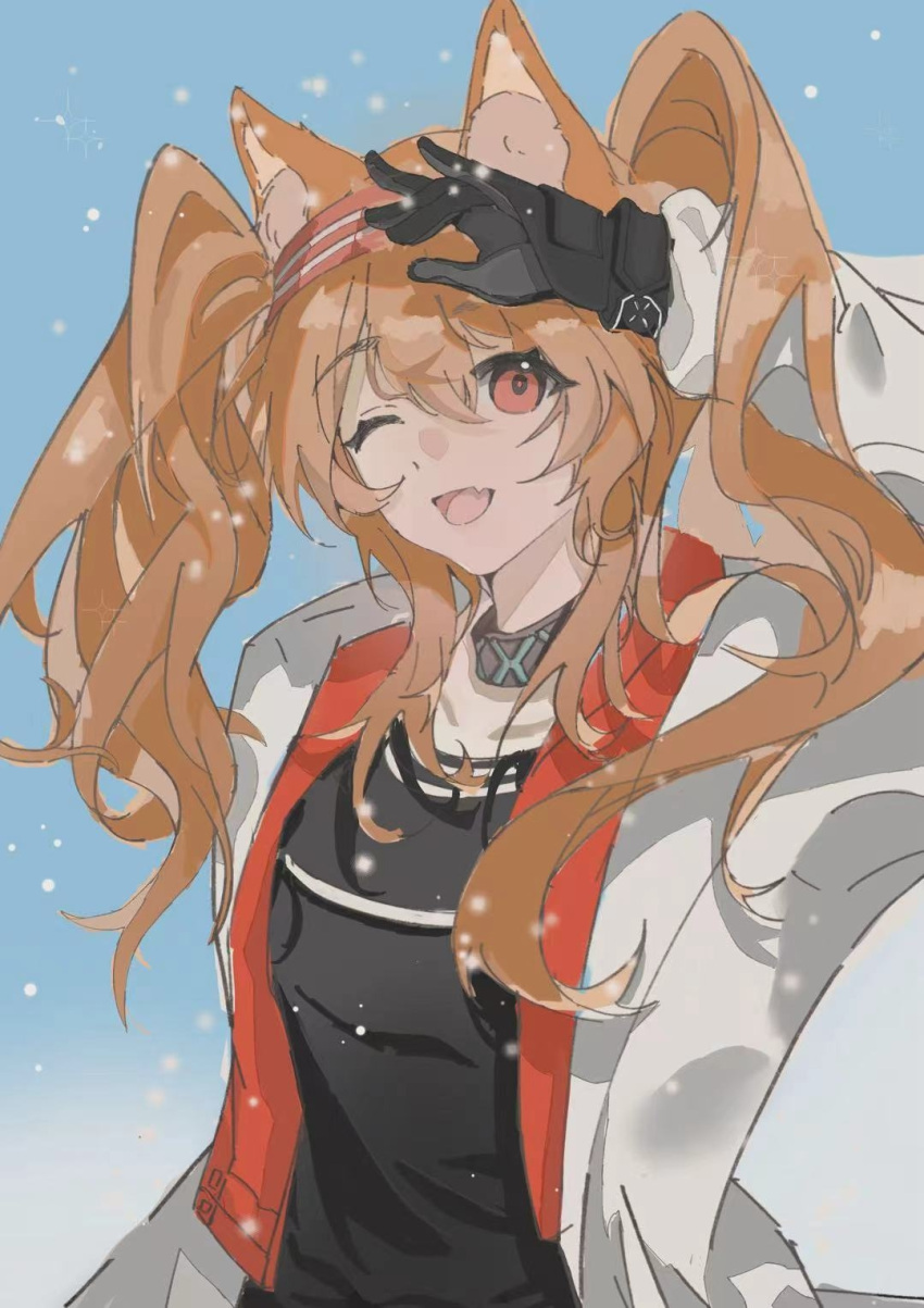 Safebooru - 1girl ;d angelina (arknights) animal ear fluff animal ears ...