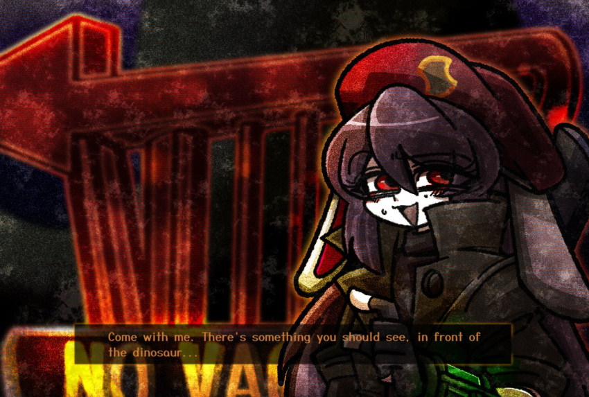 Safebooru - 1girl animal ears arrow (symbol) beret blush commentary ...