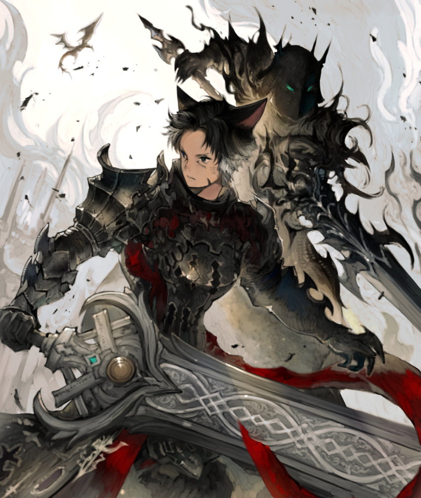 Safebooru - animal ears armor armored boots black eyes black hair boots ...