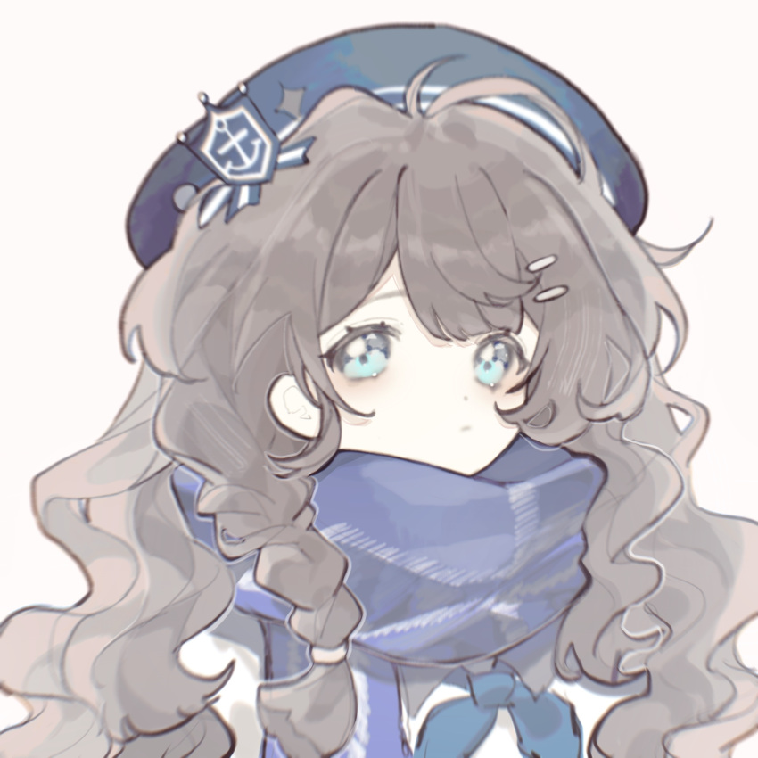 Safebooru - 1girl aa huaju pifa ma zong anchor hat ornament beret blue eyes blue hat blue ...
