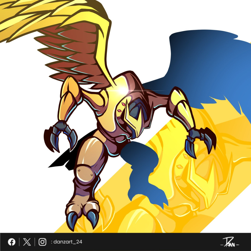 Safebooru - armor artist name beak bird crossmon danzart 24 digimon ...