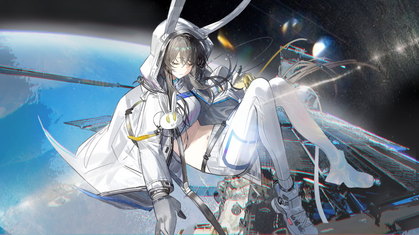 Safebooru - 1girl alternate costume amiya (arknights) arknights breasts brown hair closed eyes ...