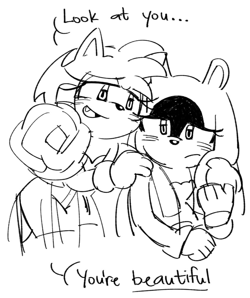 Safebooru - 2girls amy rose animal ears animal nose closed mouth commentary cosplay english ...