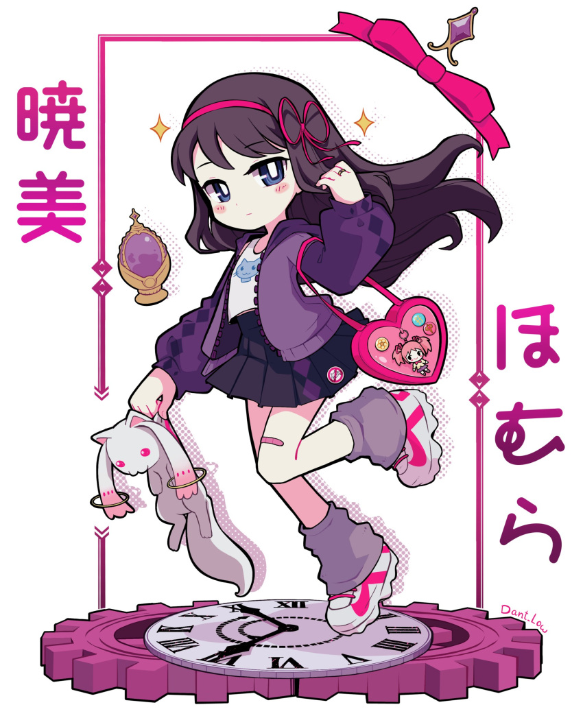 Safebooru - absurdres akemi homura analog clock bag bandaid bandaid on ...