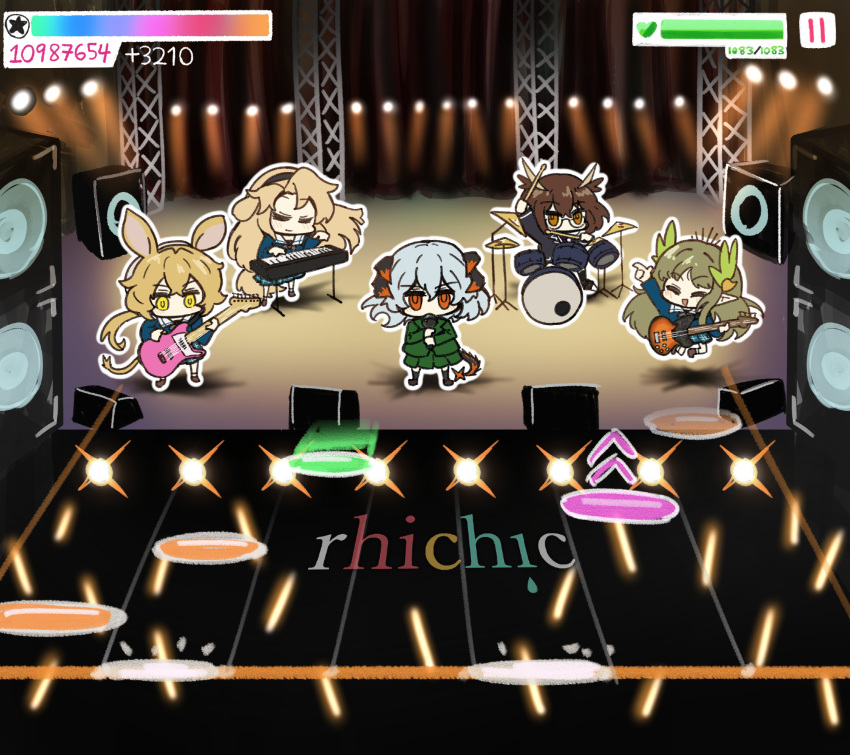 Safebooru - animal ears arknights bang dream! bang dream! it's mygo!!!!! bass guitar crychic ...