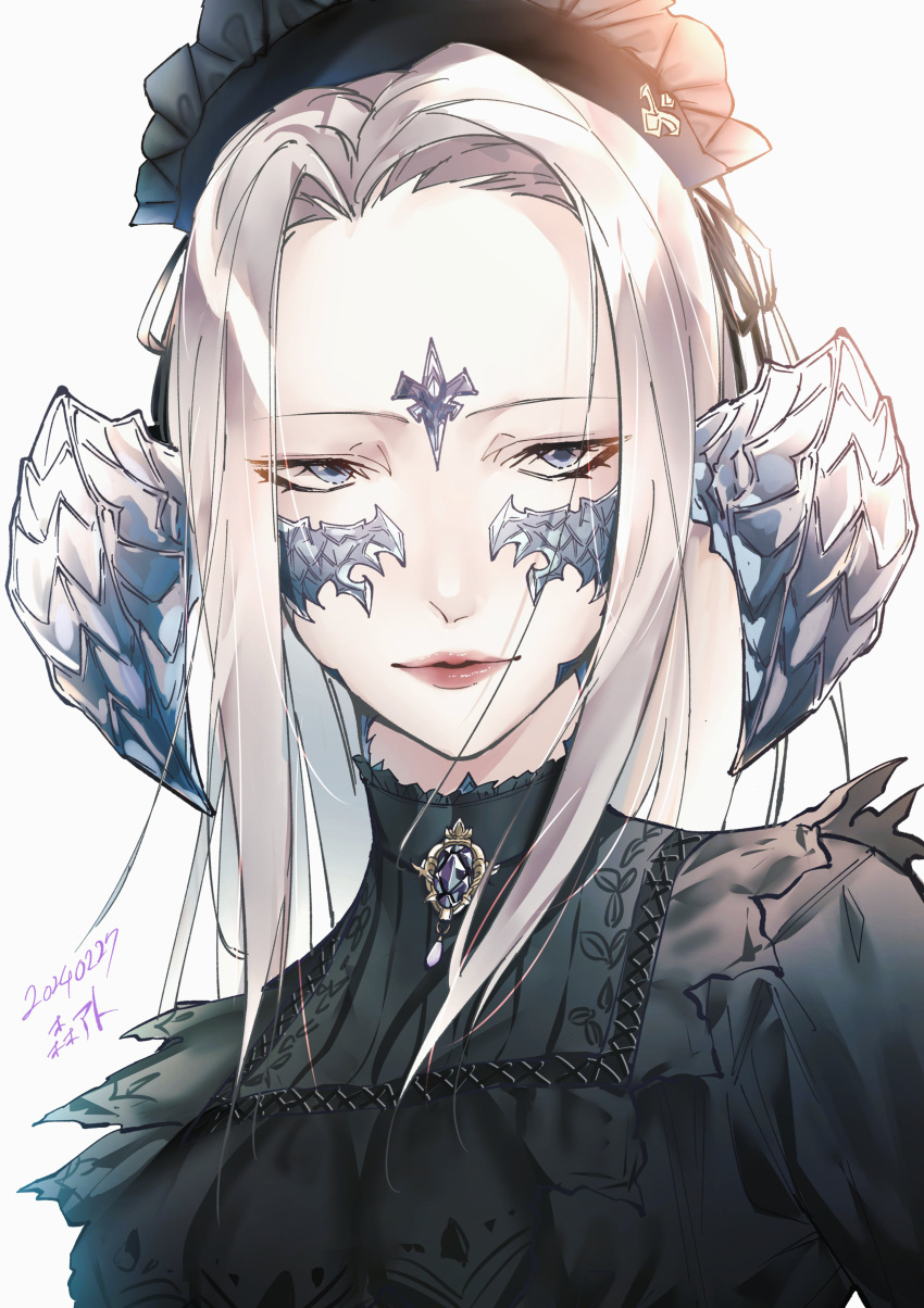 Safebooru - 1girl absurdres au ra black dress brooch dated dress final fantasy final fantasy xiv ...