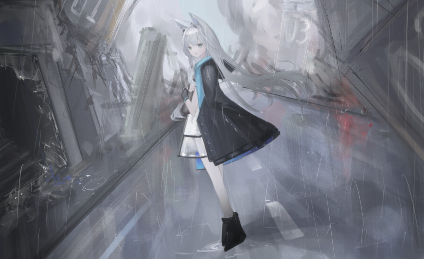 Safebooru - 1girl absurdres animal ear fluff animal ears ankle boots arknights black boots black ...