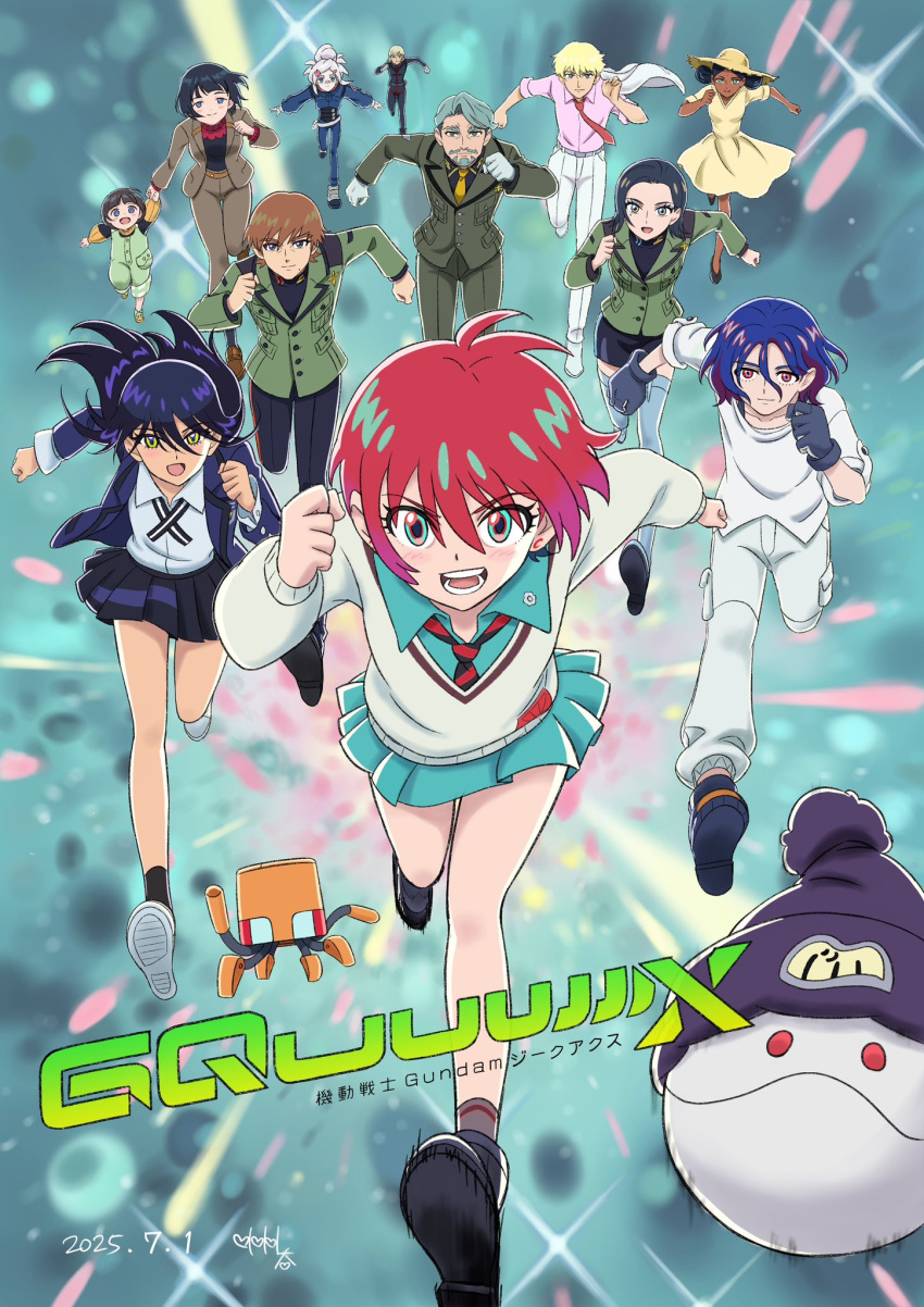 Safebooru - 6+boys 6+girls amate yuzuriha aqua eyes aqua shirt aqua ...