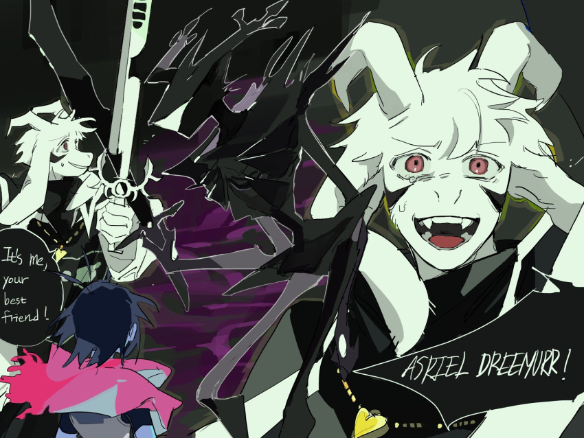 Safebooru - 1boy 2others animal ears asriel dreemurr deltarune english ...
