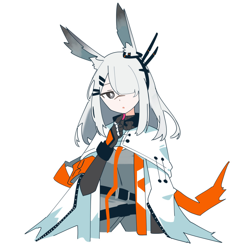 Safebooru - 1girl :o absurdres animal ears arknights armband black eyes black gloves bright ...