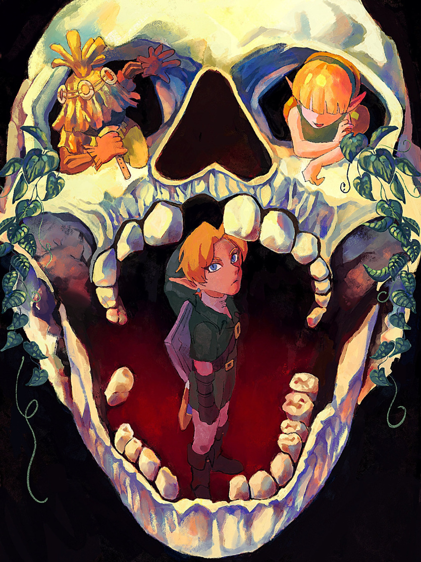 Safebooru - 1girl 2boys absurdres blonde hair blue eyes commentary ...