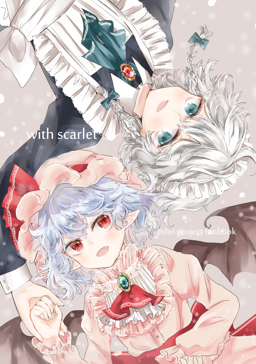 Safebooru - 2girls absurdres alternate hairstyle bat wings blue hair blush commentary request ...