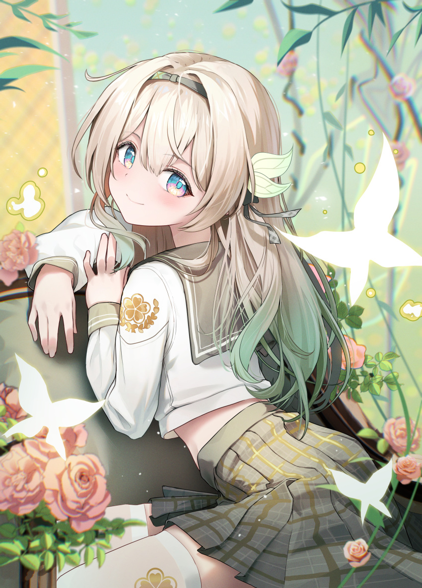 Safebooru - 1girl absurdres black hairband blue pupils blush bug butterfly chiu538 closed mouth ...