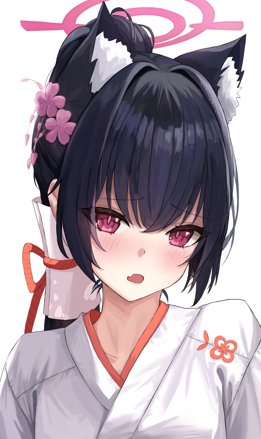 Safebooru - 1girl absurdres animal ear fluff animal ears black hair blue archive blush cat ears ...