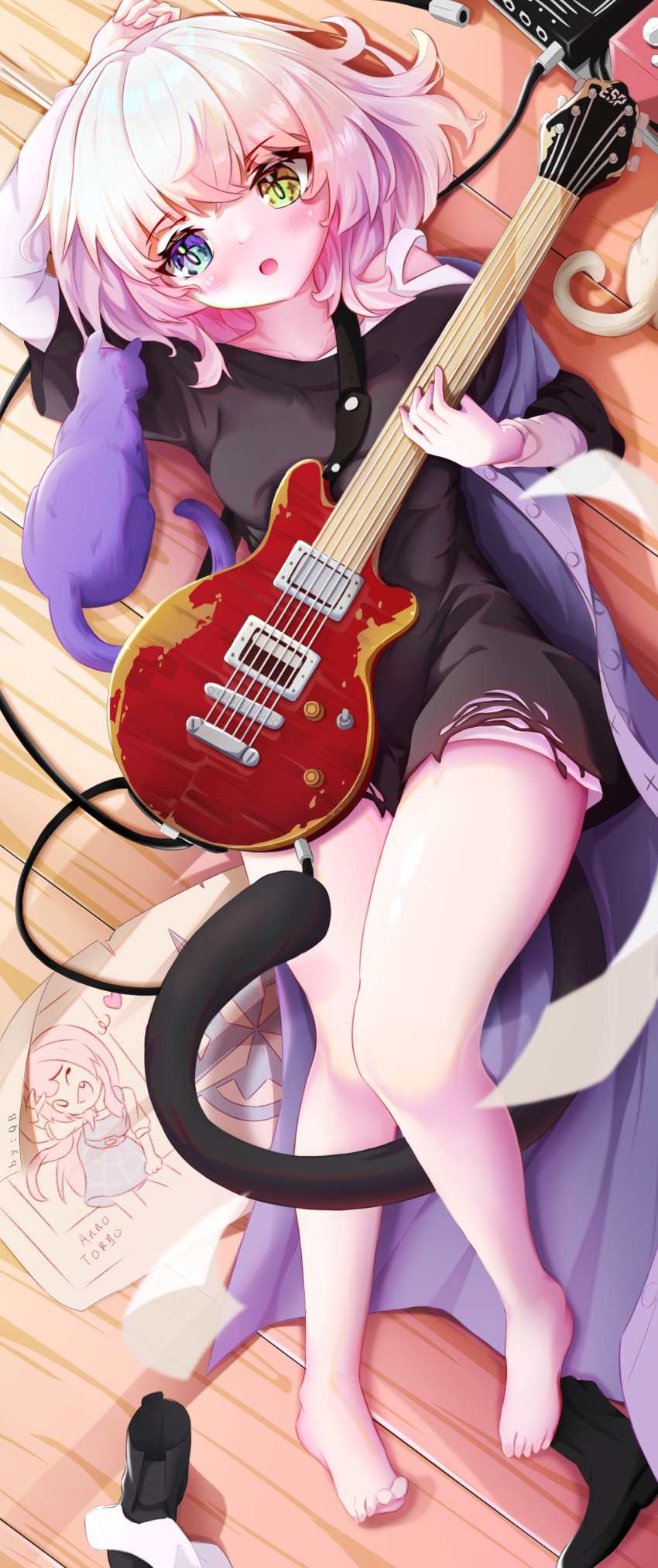 Safebooru - 1girl absurdres bang dream! bang dream! it's mygo!!!!! barefoot blue eyes cat cat ...