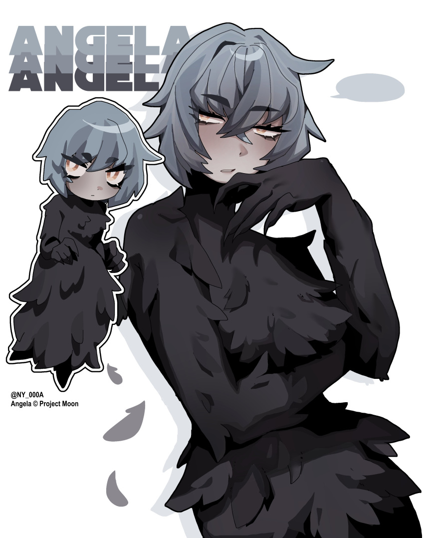 Safebooru - 1girl absurdres angela (project moon) black dress black ...