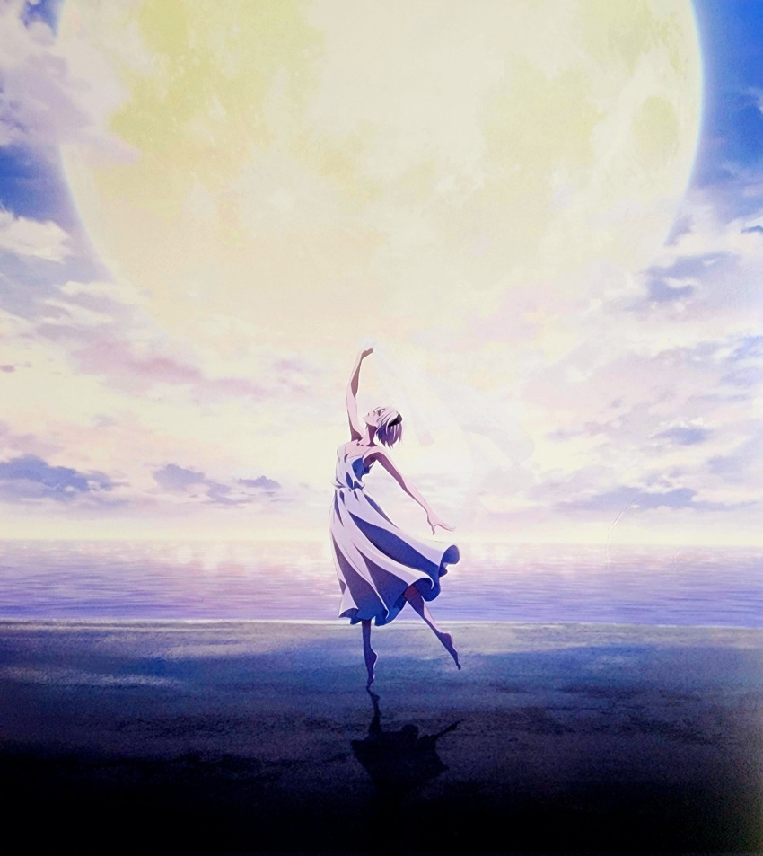 Safebooru - 1girl 2b (nier:automata) arm up dress full moon highres ...