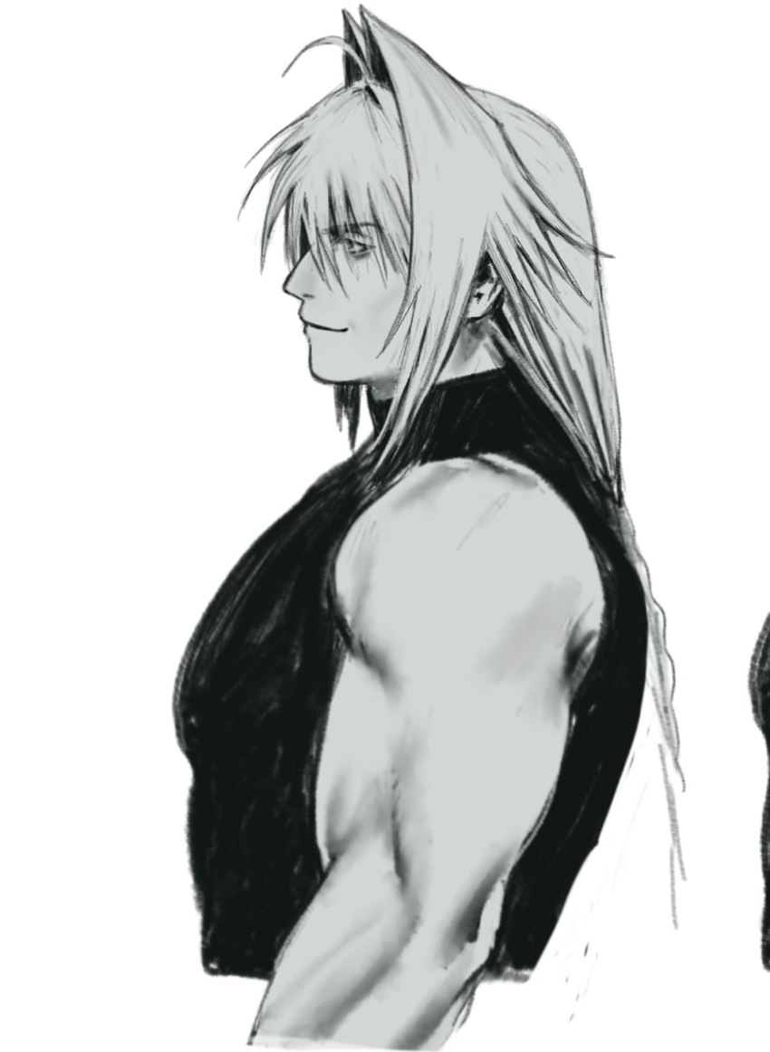 Safebooru - 1boy ahoge closed mouth hair ears hair intakes highres long ...