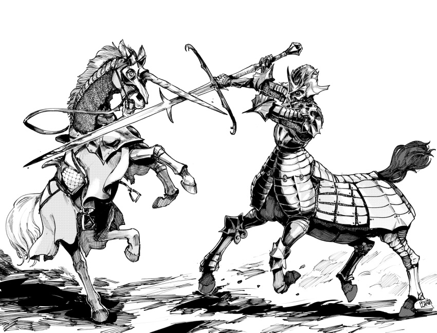 Safebooru - 1other ambiguous gender armor centaur couter cuirass ...