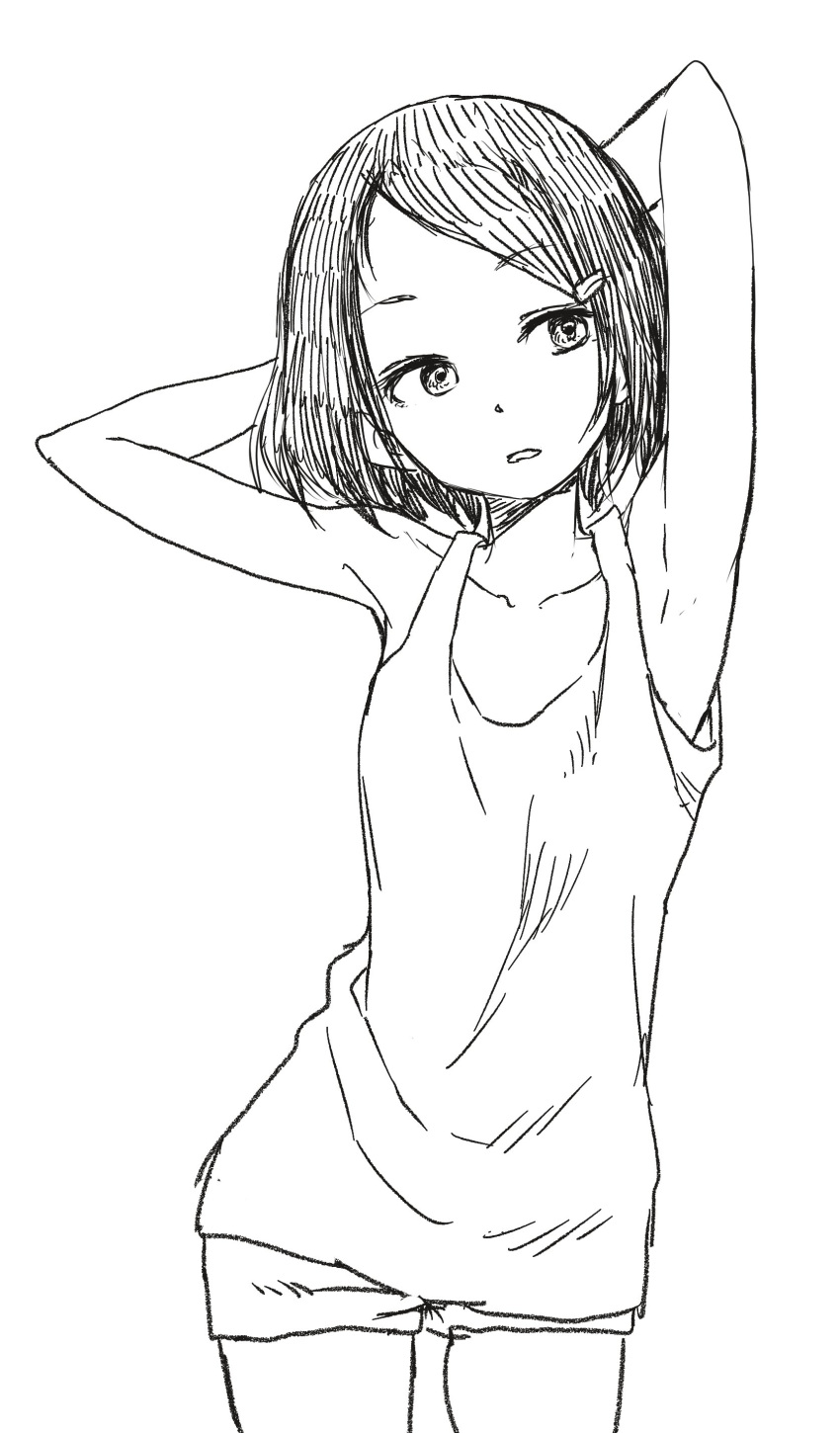Safebooru 1girl Absurdres Armpits Arms Behind Head Collarbone 6190