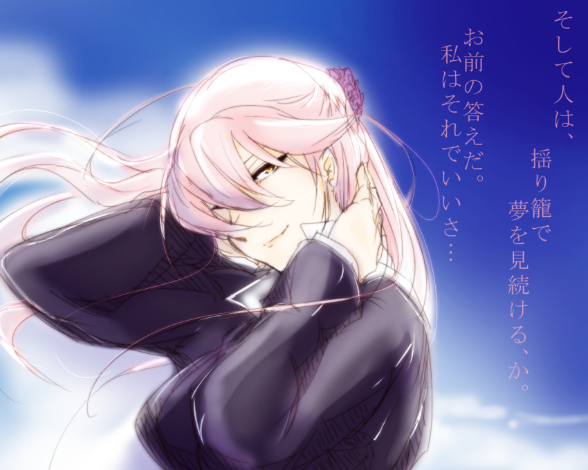 Safebooru - adjusting hair karakure (kamo-nanban) long hair looking at ...