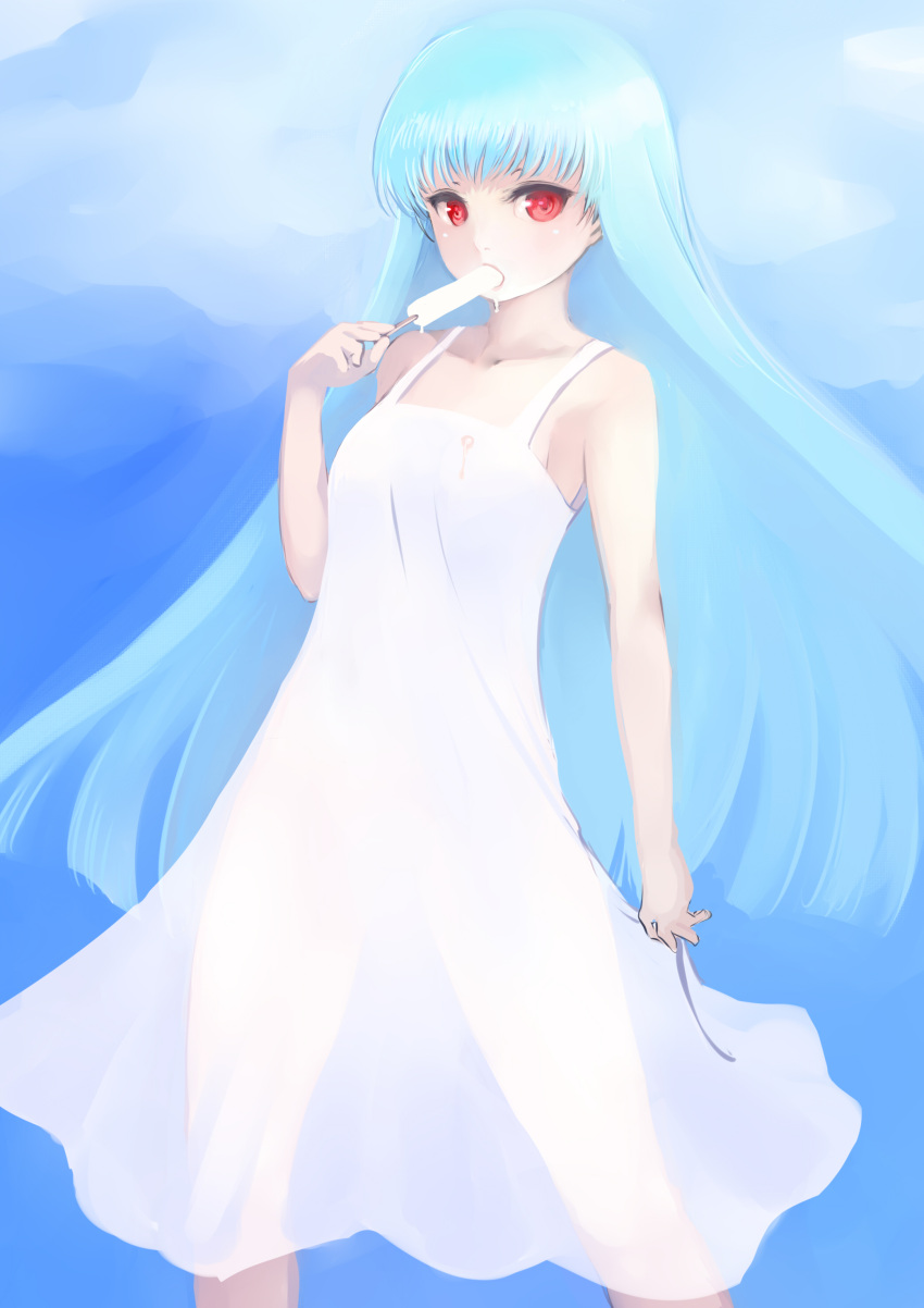 Safebooru - 1girl absurdres blue hair dress highres johan (johan13 ...