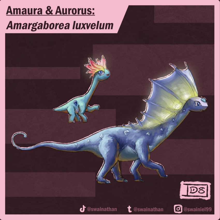 Safebooru - amaura animal focus aurorus blue eyes border character name ...
