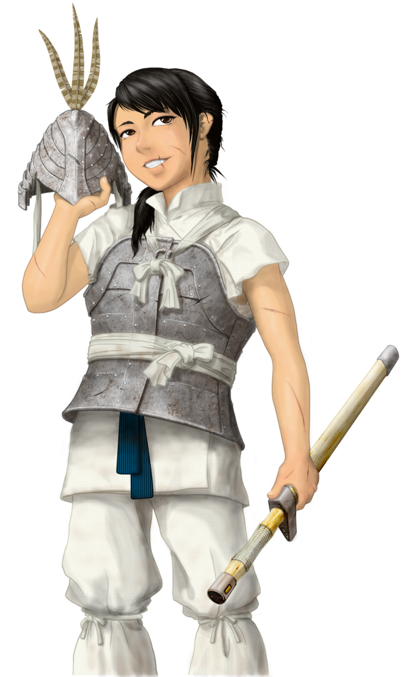 Safebooru - 1boy artist request black hair helmet kofun period male ...