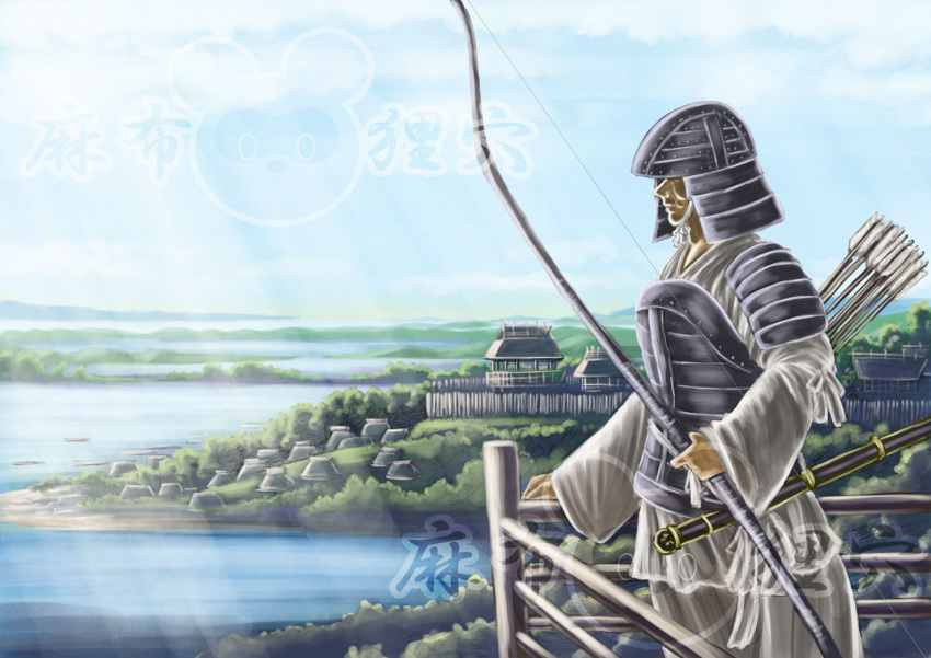 Safebooru - 1boy armor arrow bow (weapon) helmet highres japan kofun ...