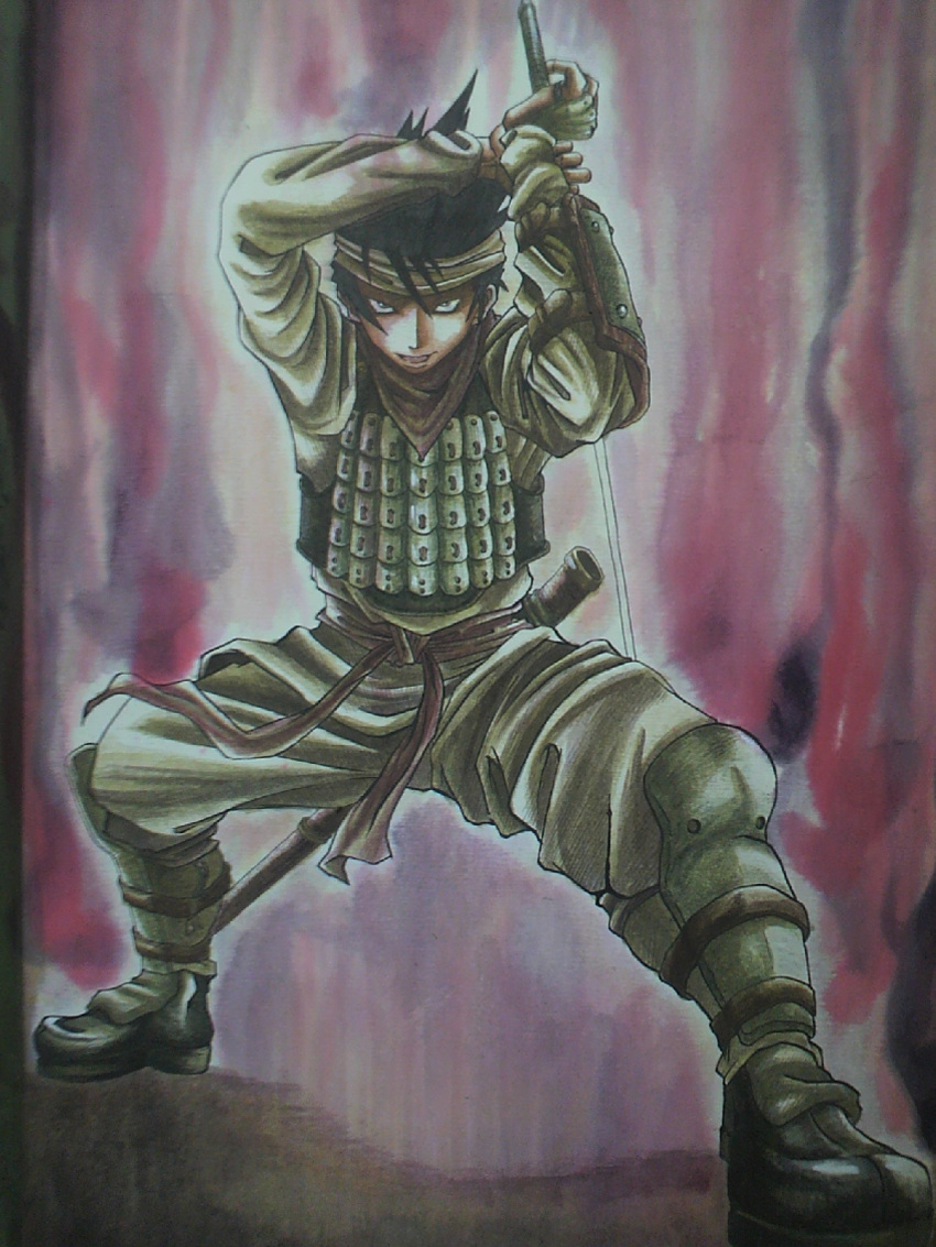 Safebooru - armor artist request asuka period black hair fighting ...