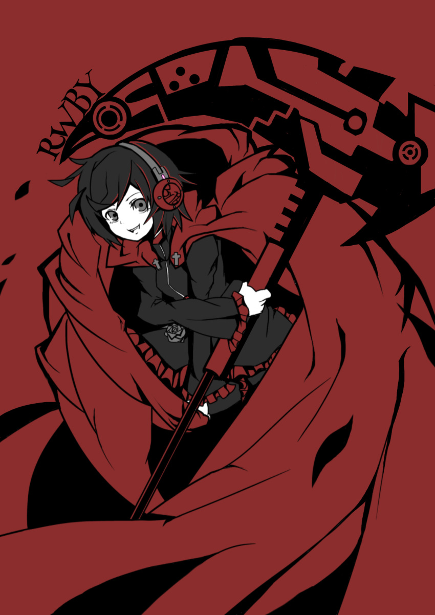 Safebooru - 1girl artist request copyright name flower headphones ...