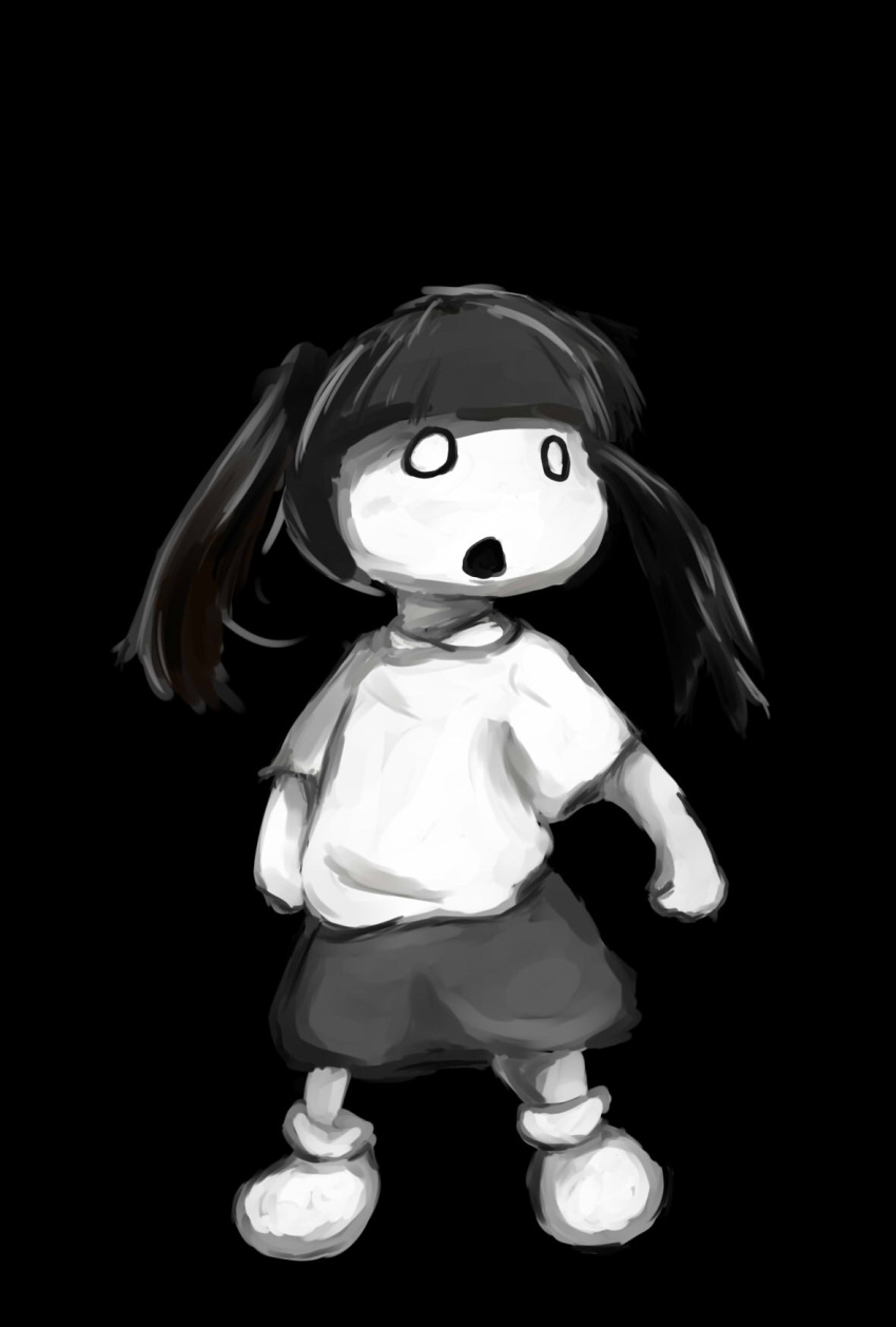 Safebooru - 1girl black hair burdock monoko o o open mouth school ...