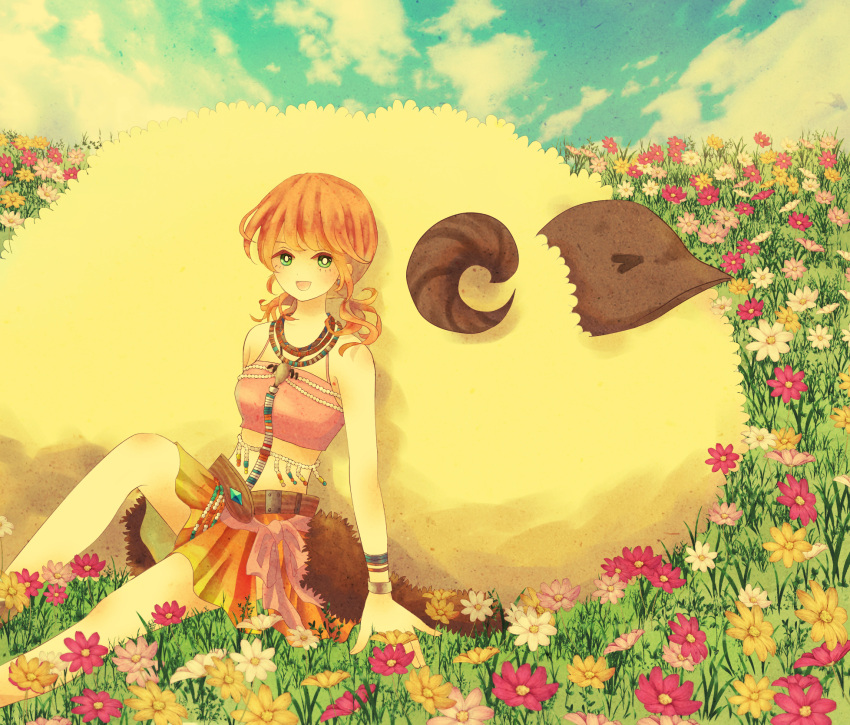 Safebooru - 1girl animal artist request blue sky field final fantasy ...