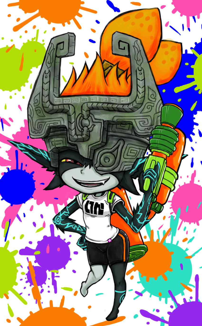 Safebooru - 1girl artist request imp ink looking at viewer midna orange ...