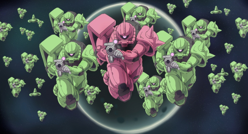 Safebooru - aiming at viewer gun gundam mecha mobile suit gundam moon ...
