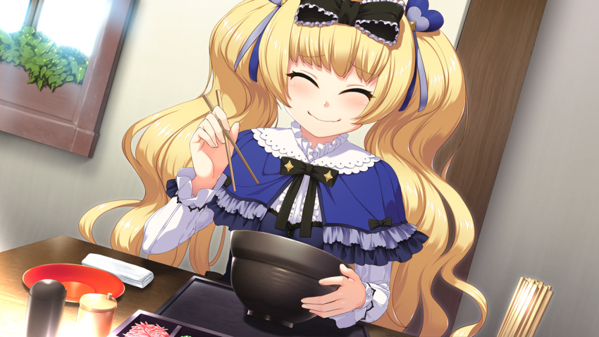 Safebooru - 1girl akuma musume no kanban ryouri benimura karu blonde hair blush bow bowtie ...