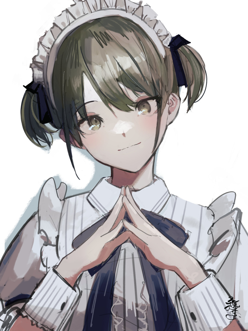 Safebooru - 1girl absurdres alternate costume blush center frills enmaided frills green eyes ...