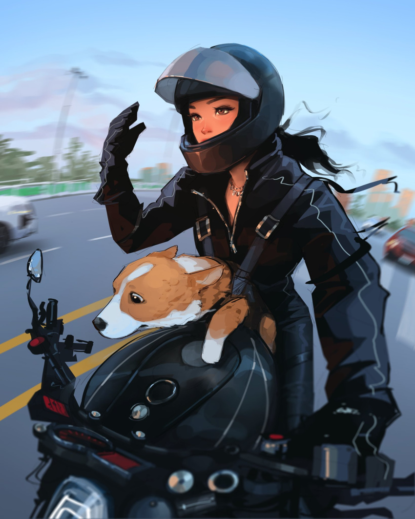 Safebooru - 1girl biker clothes bikesuit black bodysuit black gloves black hair black helmet ...