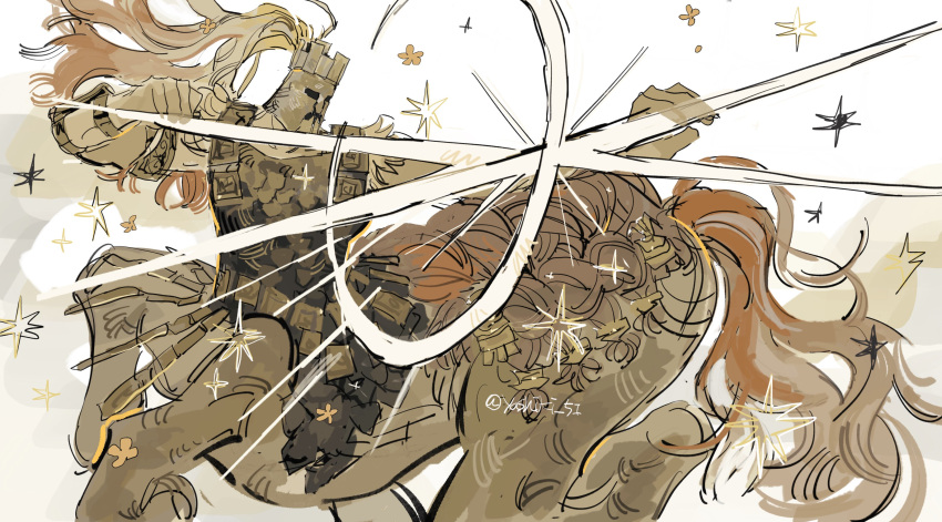 Safebooru - 1boy absurdres armor blood blue blood bow (weapon) centaur cross drawing bow elden ...