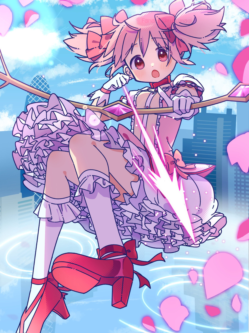 Safebooru - absurdres aiming aiming at viewer bow (weapon) bubble skirt frilled skirt frills ...